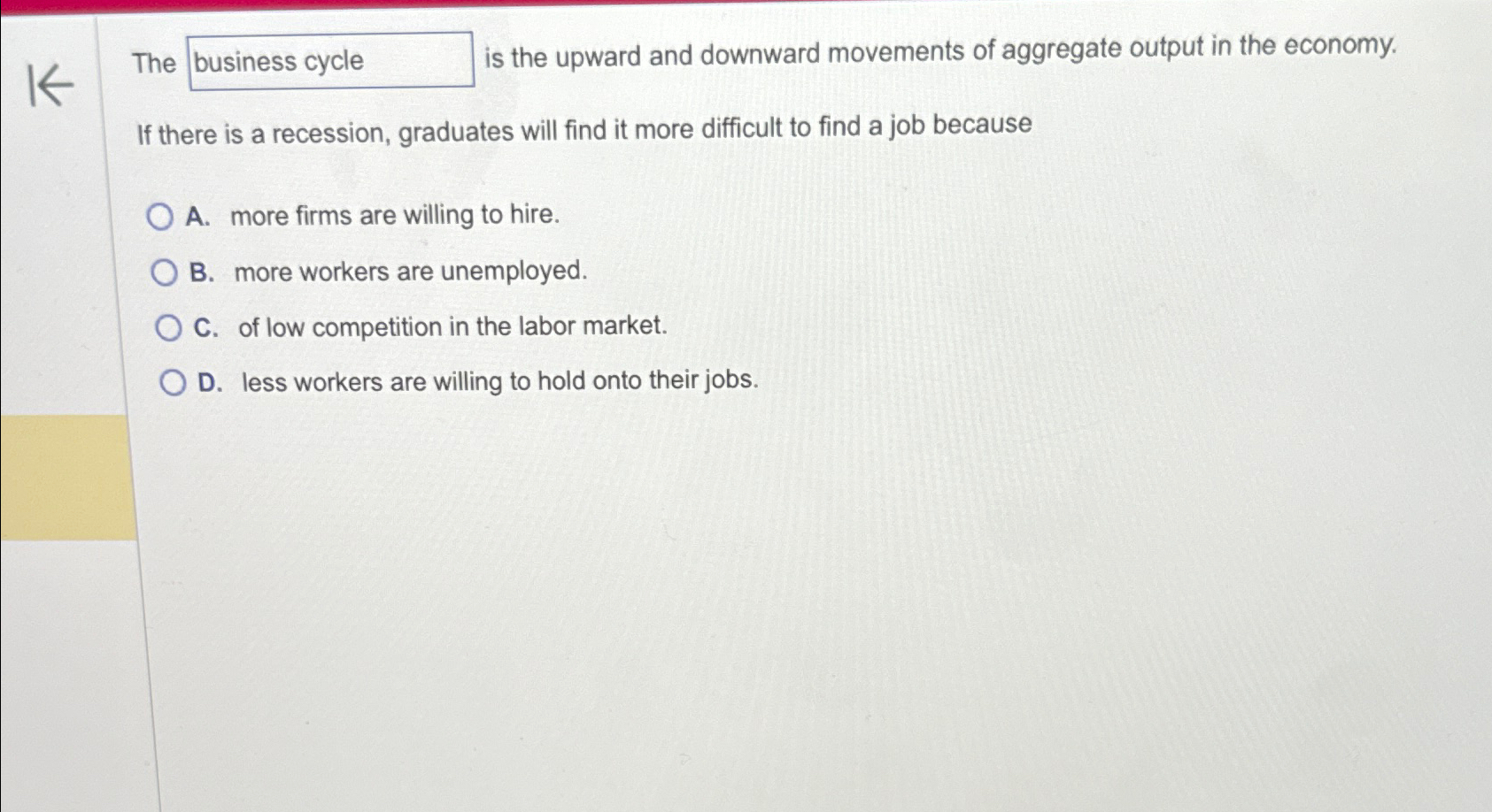 Solved The is the upward and downward movements of aggregate | Chegg.com