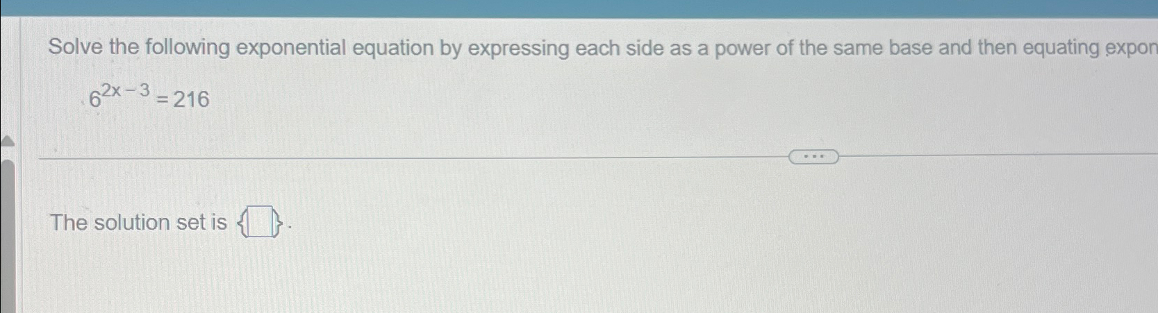 Solved Solve the following exponential equation by | Chegg.com