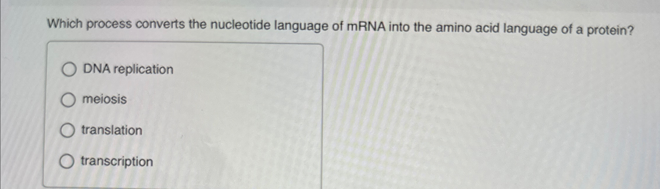 Solved Which process converts the nucleotide language of | Chegg.com