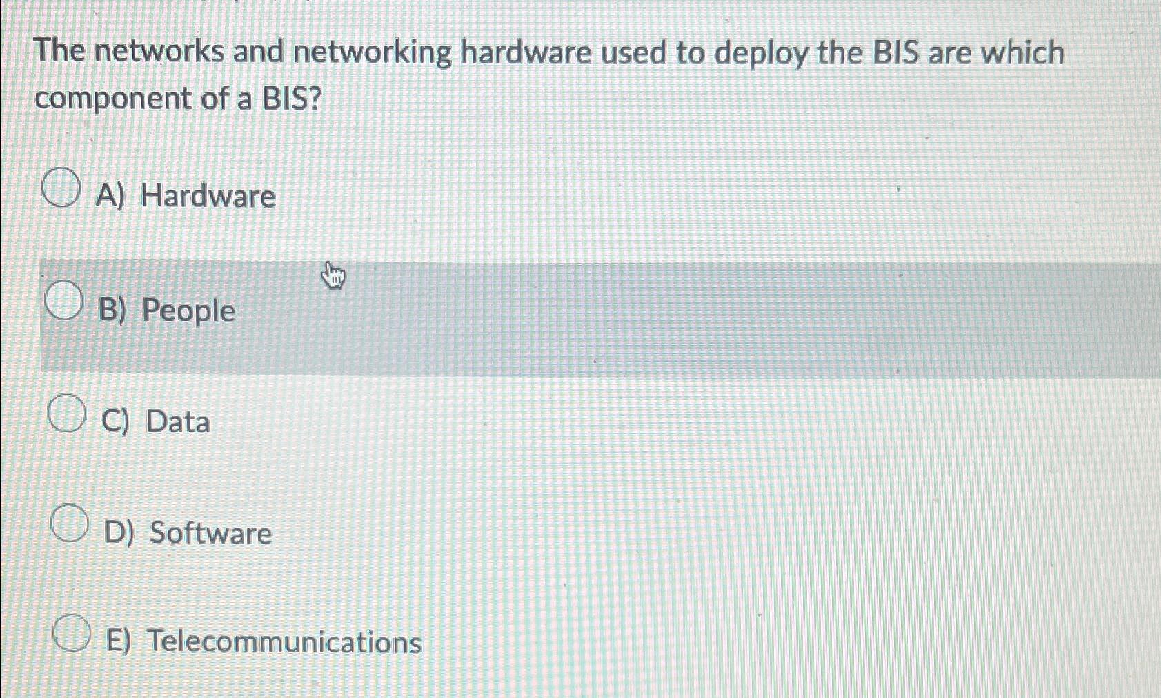 Solved The networks and networking hardware used to deploy | Chegg.com