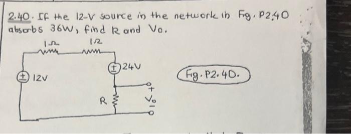 Solved 2.25. Find Vad and VCe in the circurt in Fig. | Chegg.com