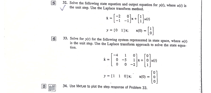 Solved 32. Solve the following state equation and output | Chegg.com