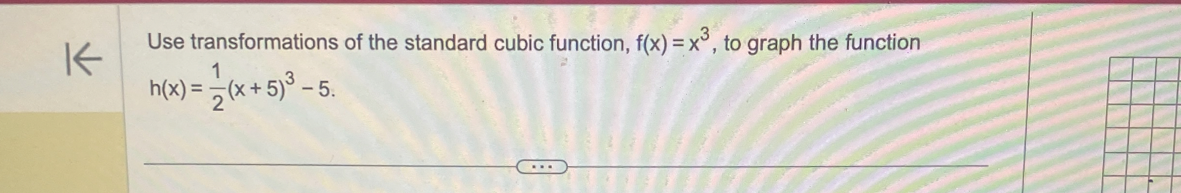 Solved Use transformations of the standard cubic function, | Chegg.com