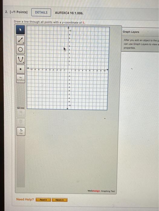 Solved 1. [-/1 Points) DETAILS AUFEXC4 10.1.003. Draw a line | Chegg.com
