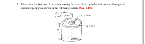 Solved Determine the fraction of radiation leaving the base | Chegg.com