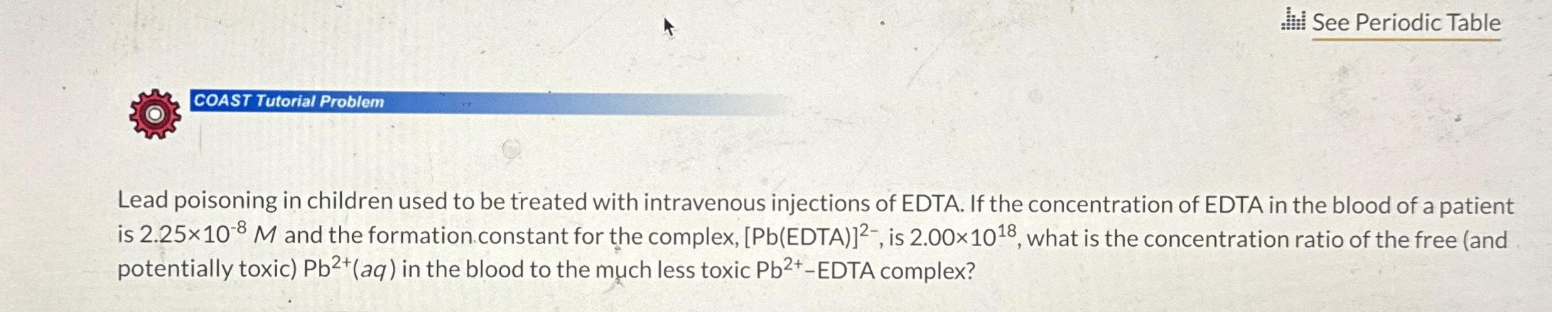 Solved COAST Tutorial ProblemLead poisoning in children used | Chegg.com