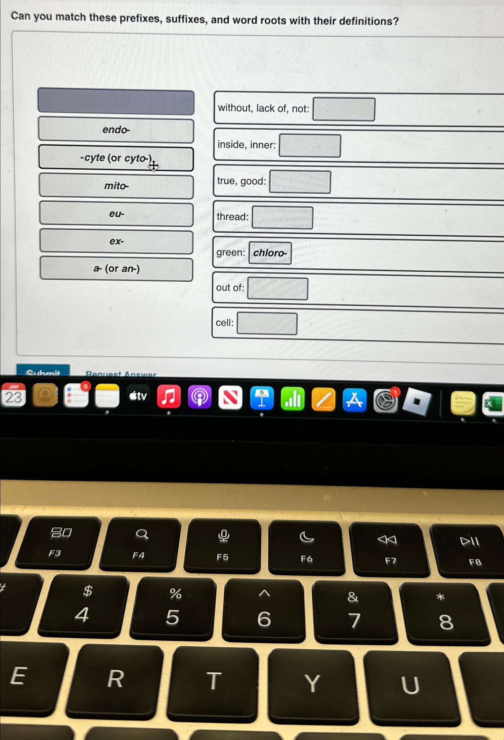 Solved Can you match these prefixes, suffixes, and word | Chegg.com