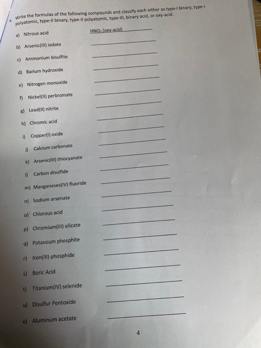Solved write the names of the following compounds and | Chegg.com