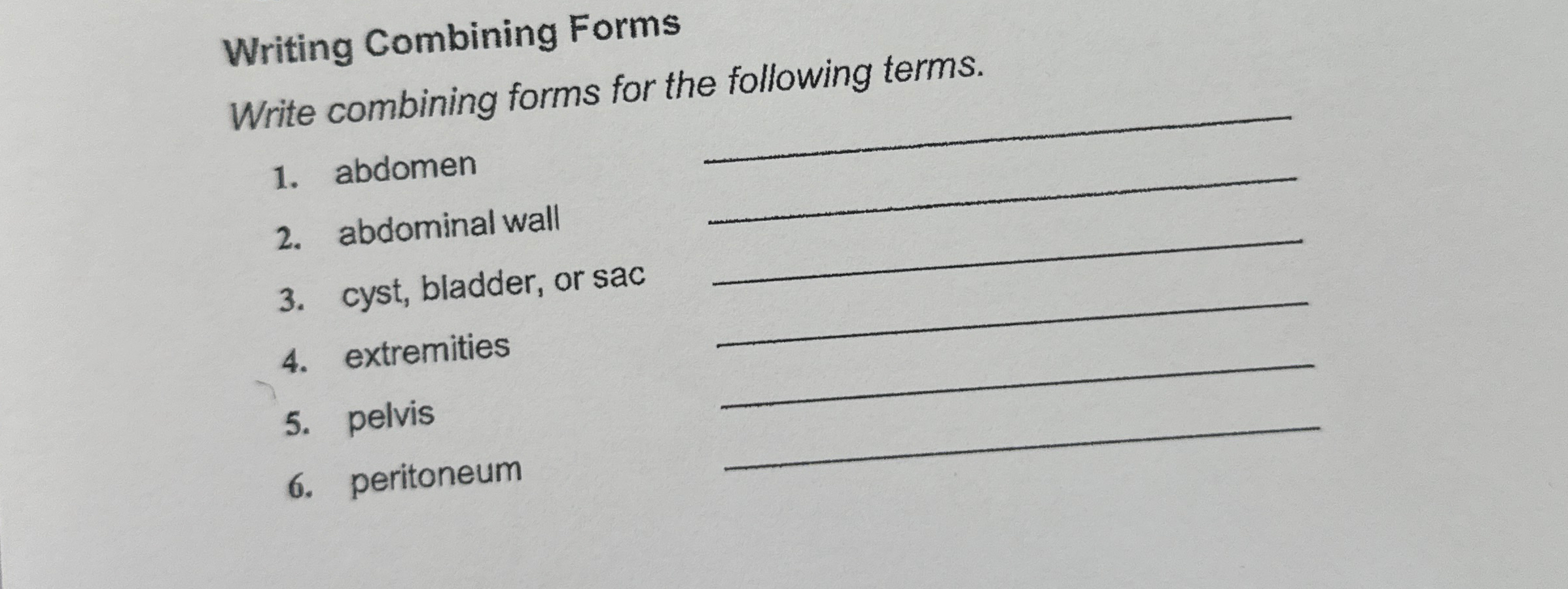 Solved Writing Combining Formswrite Combining Forms For The