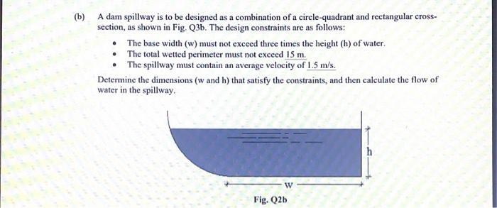 Solved b) A dam spillway is to be designed as a combination | Chegg.com