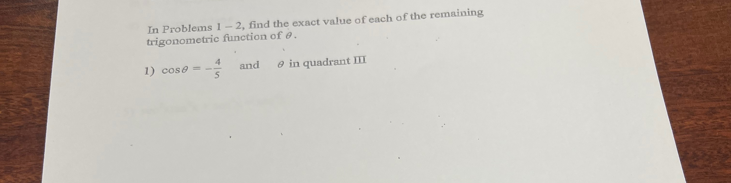 Solved In Problems 1-2, ﻿find the exact value of each of the | Chegg.com