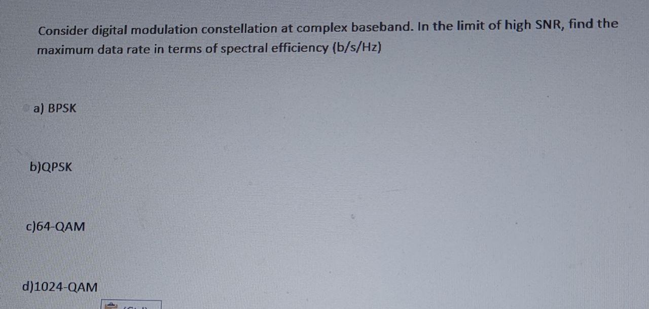 Solved Consider digital modulation constellation at complex | Chegg.com