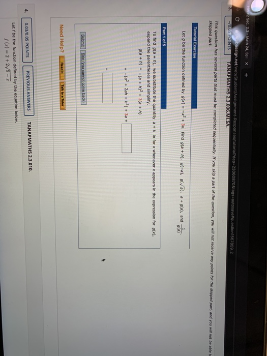 Solved WW2 Sec. 23 - Math 24, SprX + | Chegg.com