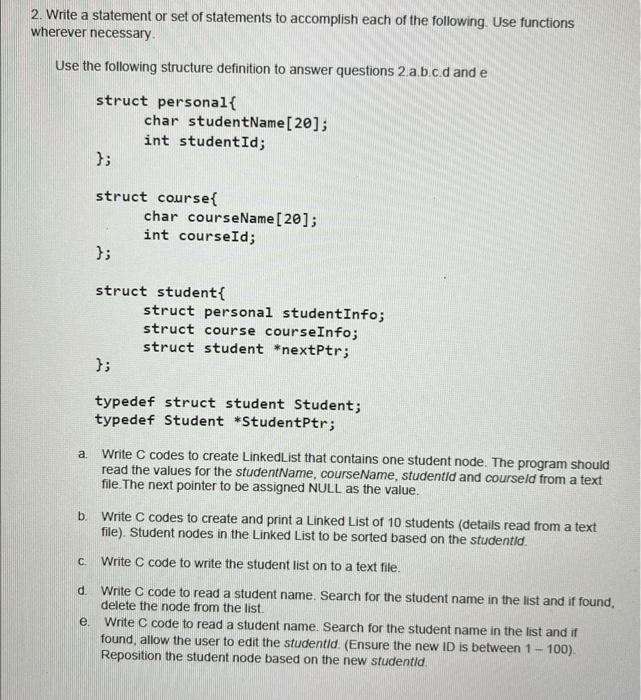 Solved inte a statement or set of statements to accomplish | Chegg.com