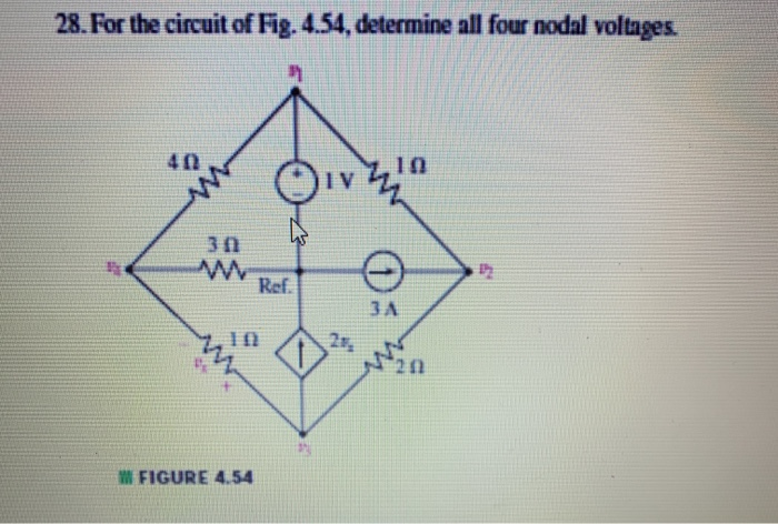 Solved 28. For the circuit of Fig. 4.54, determine all four | Chegg.com