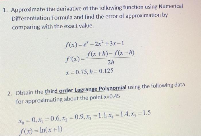 Solved note: All the calculations must be done in matlab or | Chegg.com