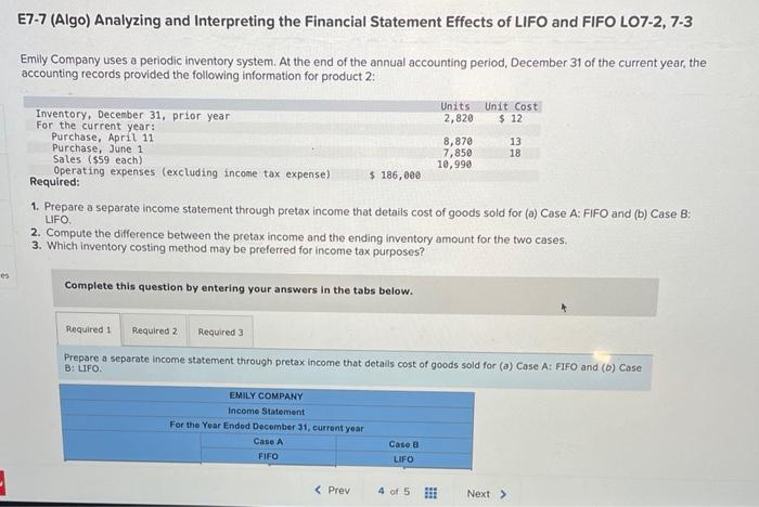 Solved E7-7 (Algo) Analyzing and Interpreting the Financial | Chegg.com