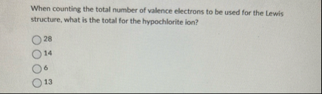 Solved When counting the total number of valence electrons | Chegg.com