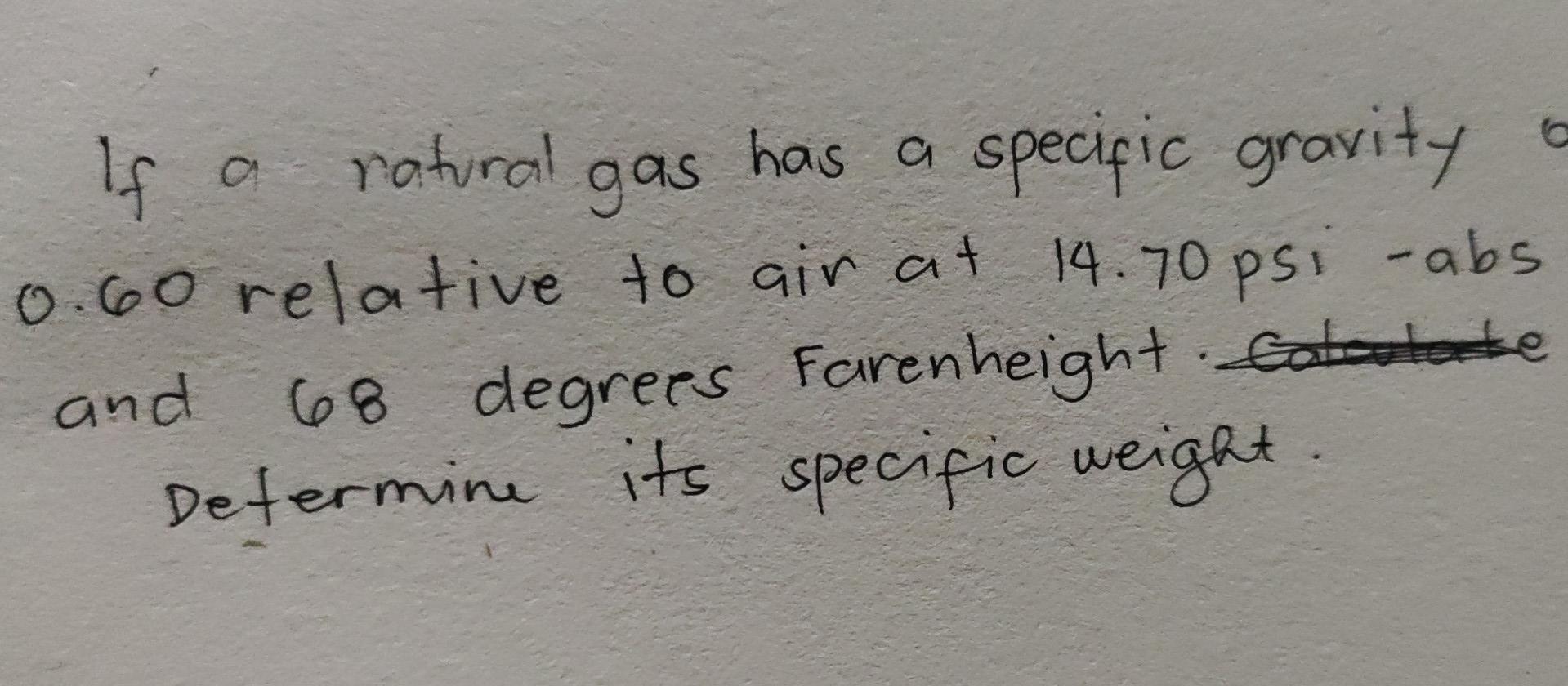 Solved If gas a natural has a specific gravity a 0.60 | Chegg.com