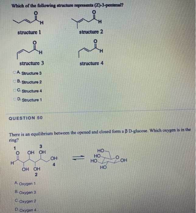 Solved Which of the following structure represents | Chegg.com