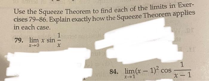 Solved Use the Squeeze Theorem to find each of the limits in | Chegg.com