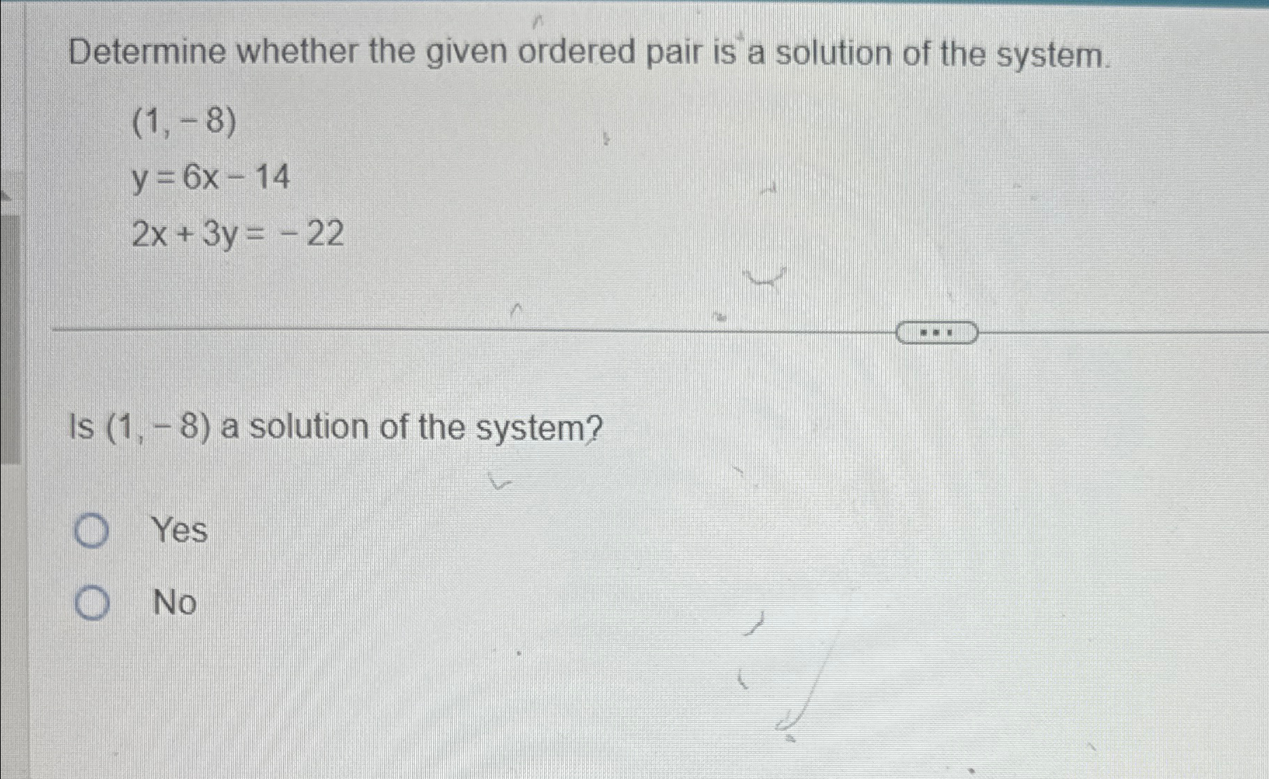 Solved Determine whether the given ordered pair is a | Chegg.com