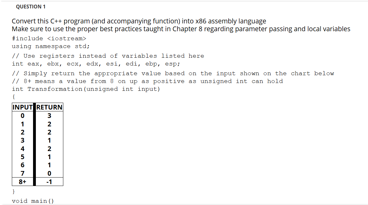 Solved QUESTION 1Convert this C++ ﻿program (and accompanying | Chegg.com