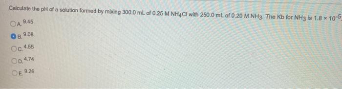 Solved Calculate the pH of a solution formed by mixing 300.0 | Chegg.com