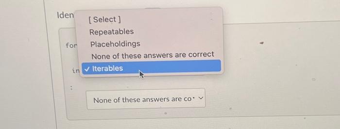 Solved Identify the parts of a for loop below: for Repeating | Chegg.com
