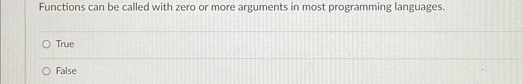 Solved Functions can be called with zero or more arguments | Chegg.com