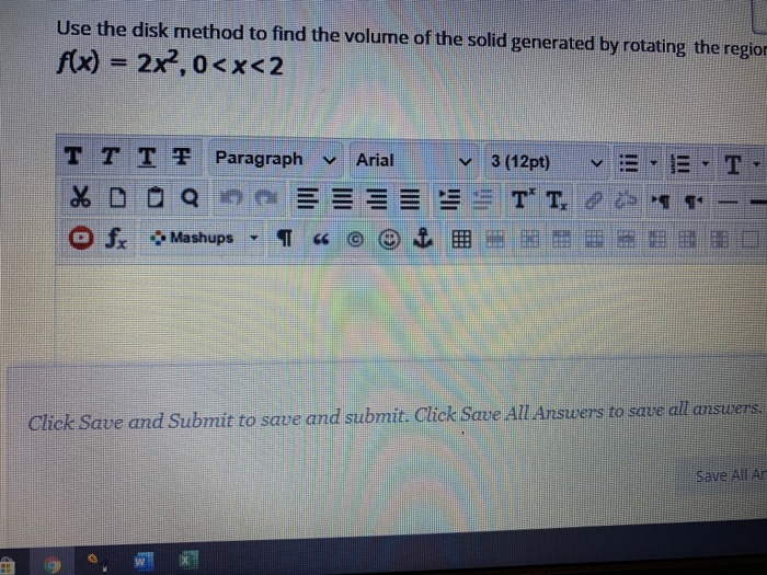 Solved Use the disk method to find the volume of the solid | Chegg.com