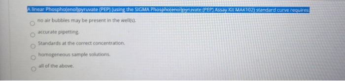 Solved Phosphofenol)pyruvate (PEP) Converter using the SIGMA | Chegg.com
