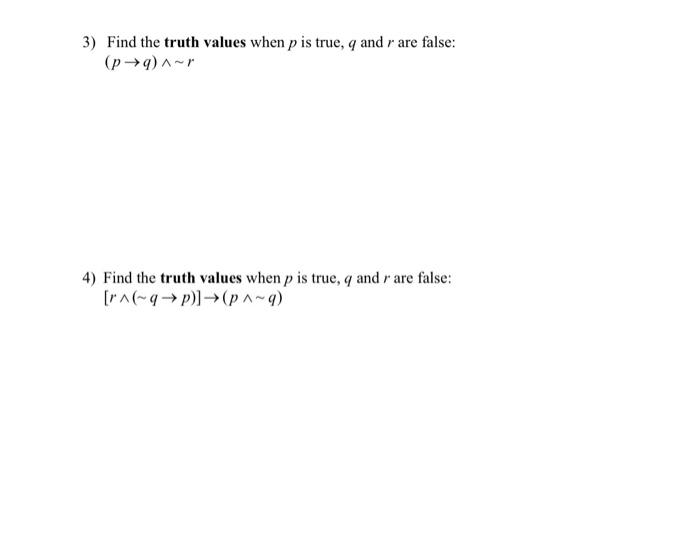 1) Create a truth table for the compound statement | Chegg.com