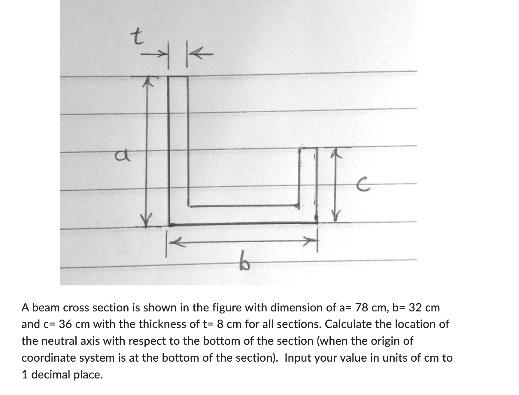 Solved A beam cross section is shown in the figure with | Chegg.com