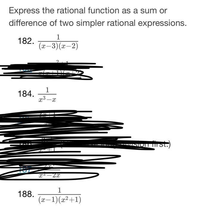 Solved Express the rational function as a sum or difference | Chegg.com