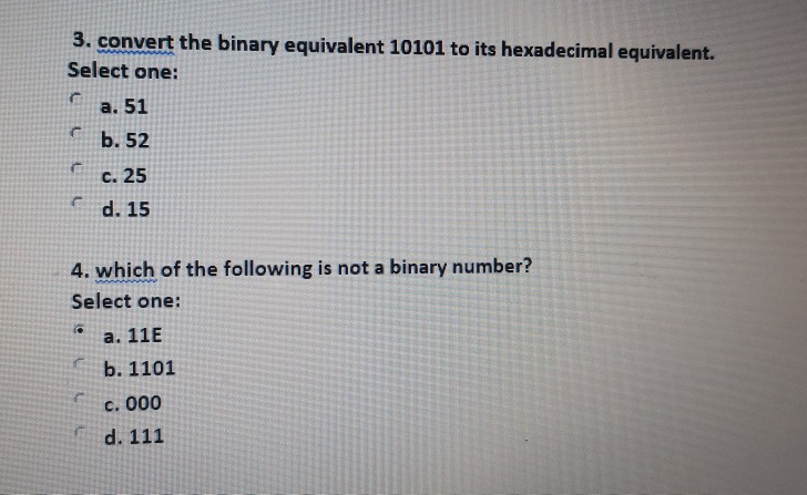 Solved 3 Convert The Binary Equivalent 10101 To Its 