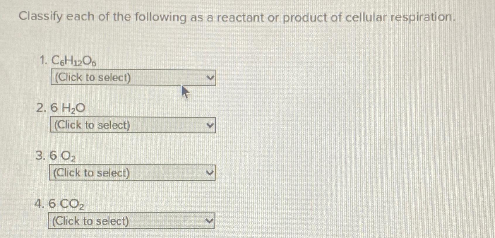 Solved Classify each of the following as a reactant or | Chegg.com