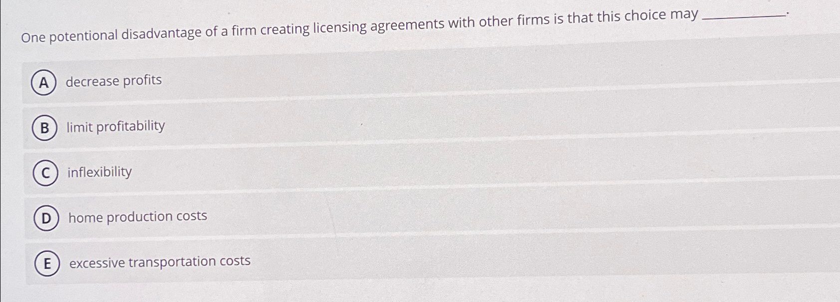 Solved One potentional disadvantage of a firm creating | Chegg.com