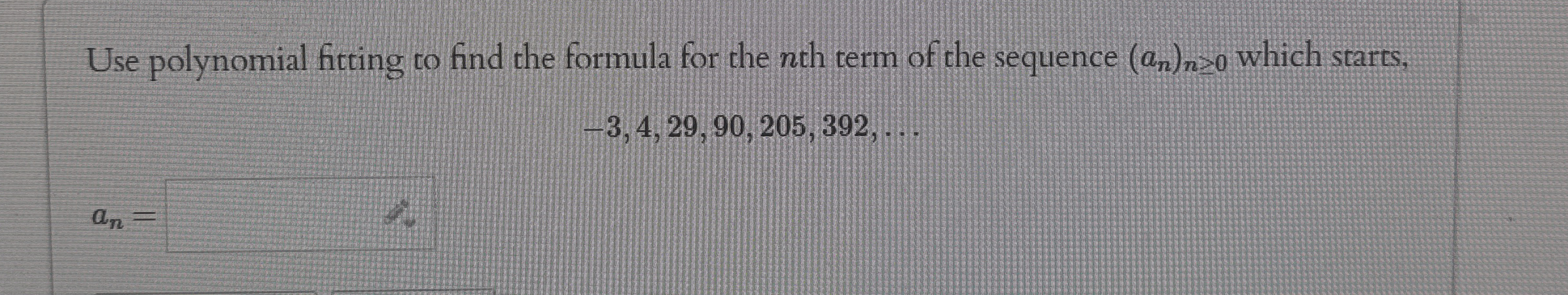 Solved Use polynomial fitting to find the formula for the | Chegg.com