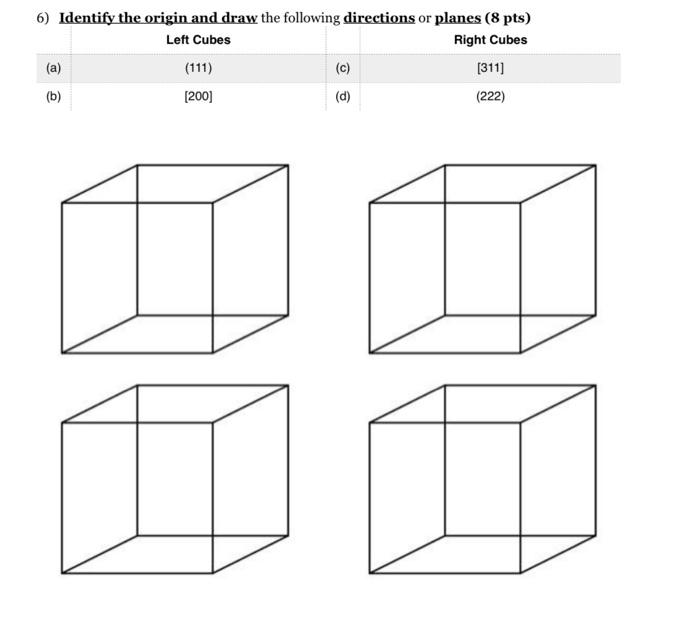 Solved 6) Identify the origin and draw the following | Chegg.com