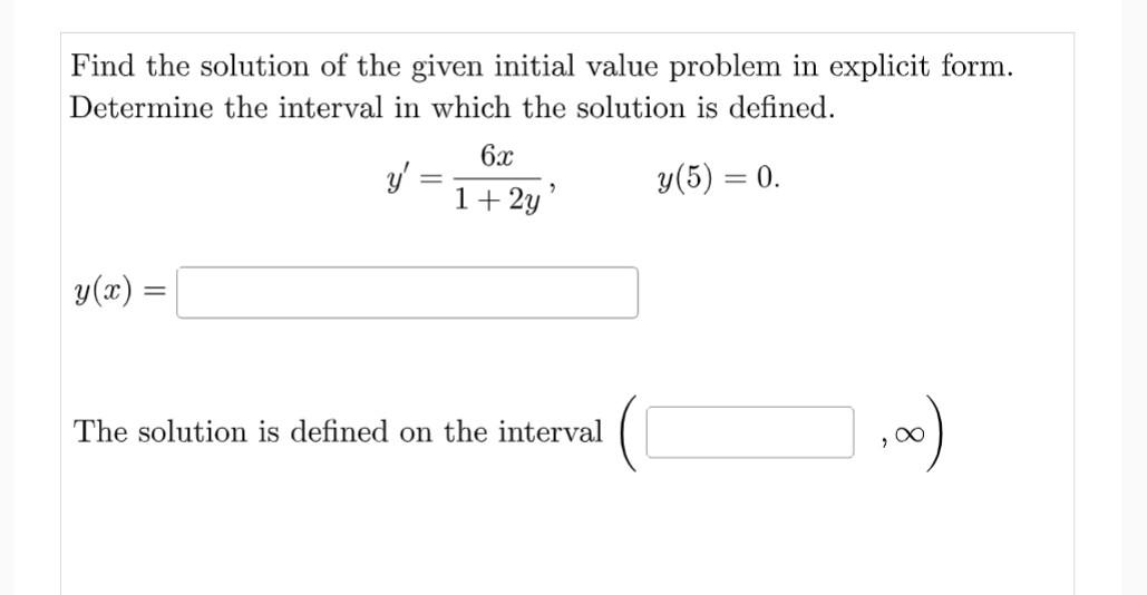 Solved Find The Solution Of The Given Initial Value Problem