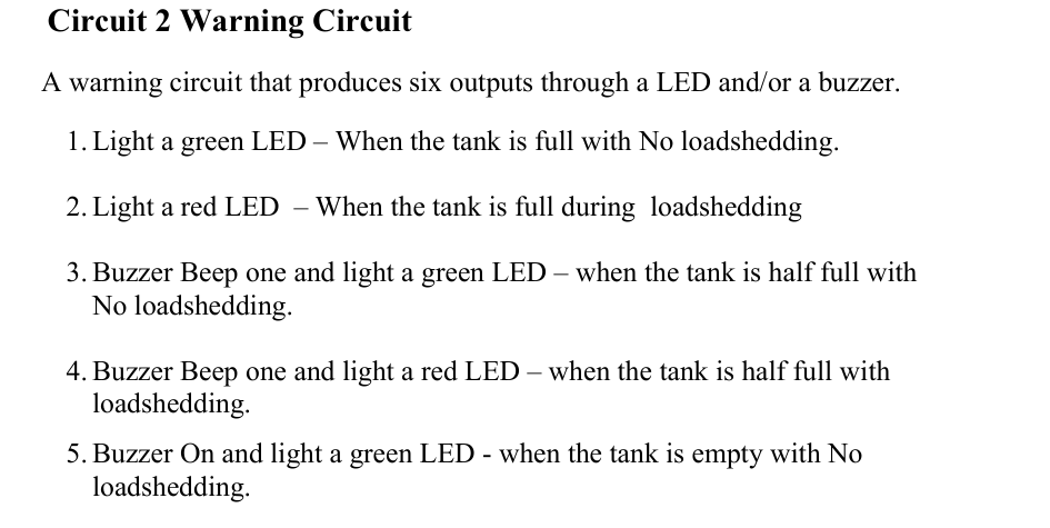 Solved Circuit 2 ﻿Warning CircuitA warning circuit that | Chegg.com