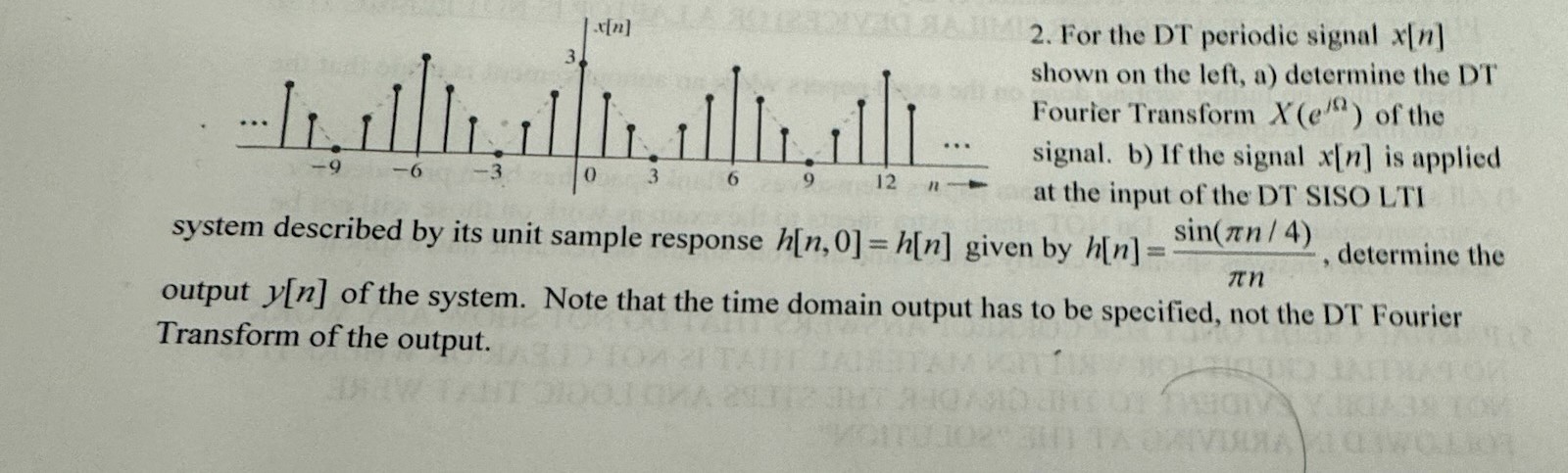 Solved For the DT periodic signal x[n]shown on the left, a) | Chegg.com