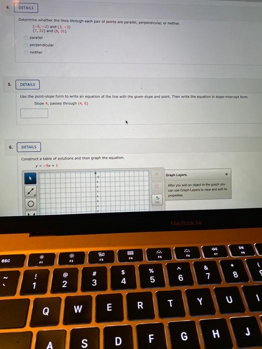 Solved DETAILS Determine whether the lines through each pair | Chegg.com