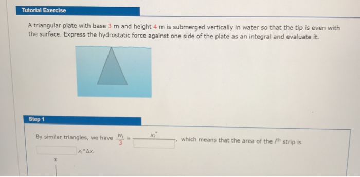 Solved Tutorial Exercise A triangular plate with base 3 m | Chegg.com