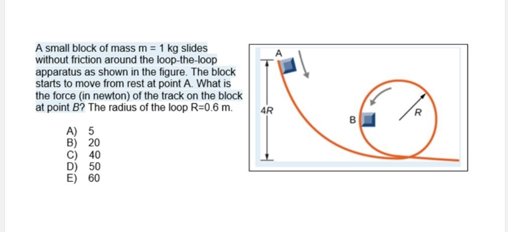Solved A A small block of mass m = 1 kg slides without | Chegg.com