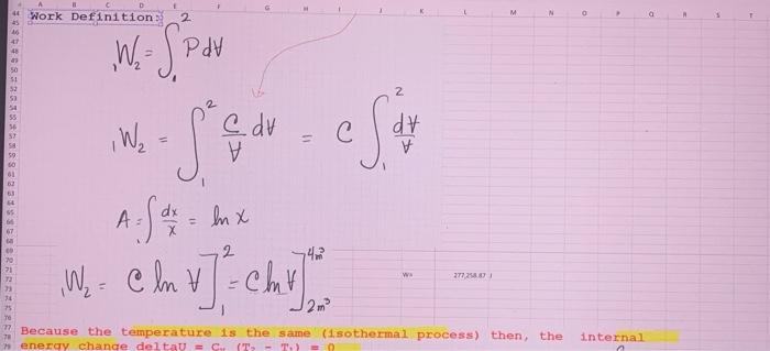 Solved Q−W=ΔU⇒Q−W=m(Δu) P∀=nRaT,P∀=n−R−T Pv=gaTPP=C | Chegg.com