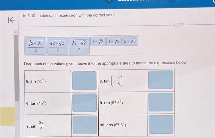 Solved K In 5-10, match each expression with the correct | Chegg.com