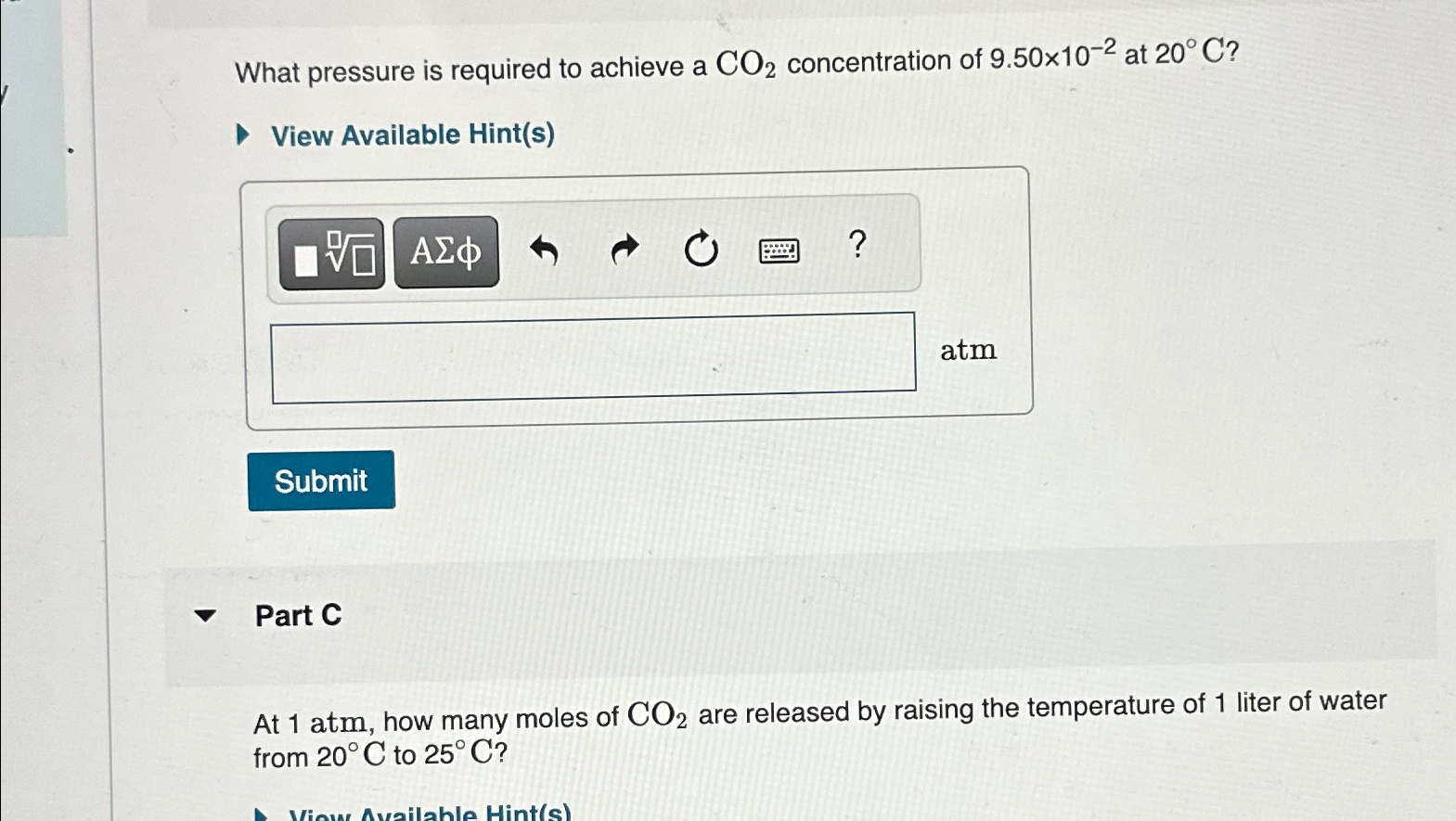 Solved What pressure is required to achieve a CO2 | Chegg.com
