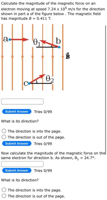 Solved Calculate The Magnitude Of The Magnetic Force On An